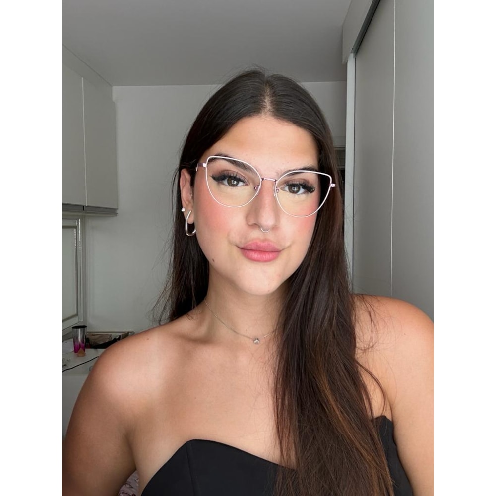 Armação de óculos de grau - Aurora ray 3043 - rose com rose metálico c3 ...