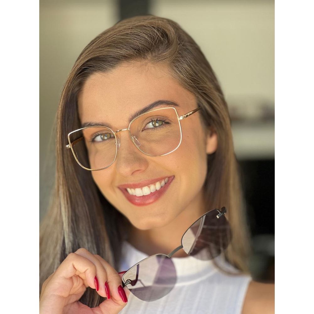 Armação de óculos de grau - Dafini 95816 - dourado C3 - Óculos Menina Flor