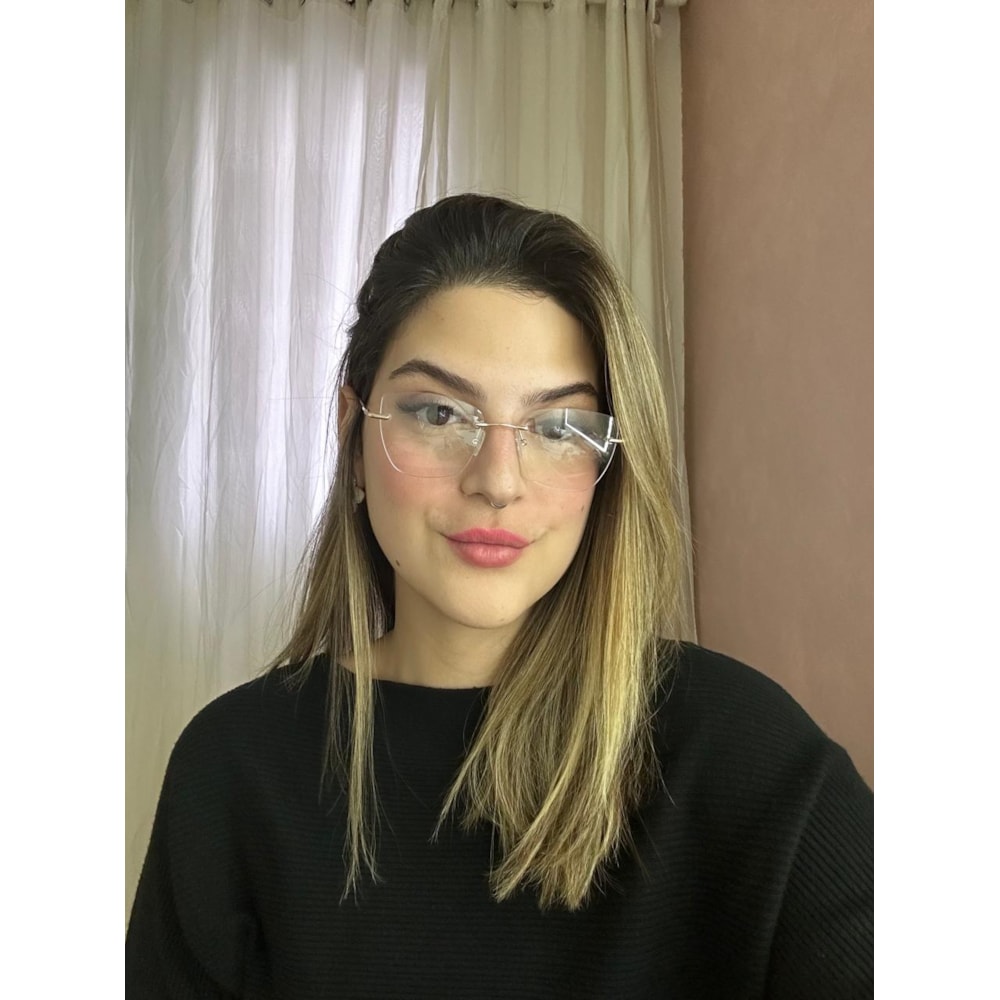 Armação de óculos de grau feminina Yara Glow 3 pontos 81032 - dourado ...