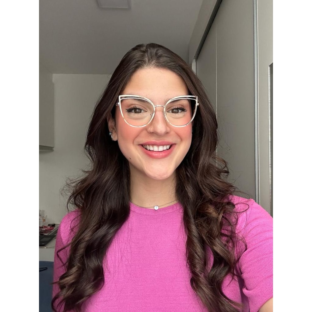 Armação de óculos de grau feminina gatinho Emily 95597 dourado - Menina ...