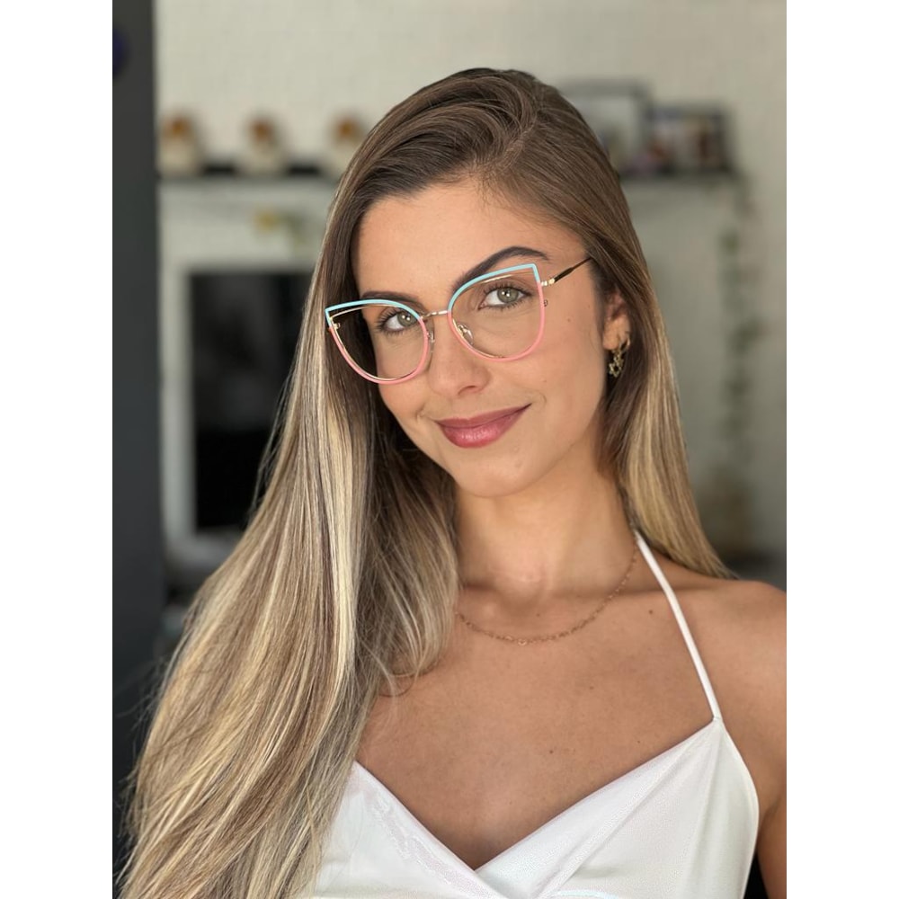 Armação de óculos de grau - Emily 95597 - verde com rosa C9 - Óculos ...