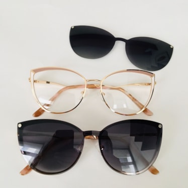 Armação de óculos de grau - Juliane C0131 - dourado detalhe rose e ...