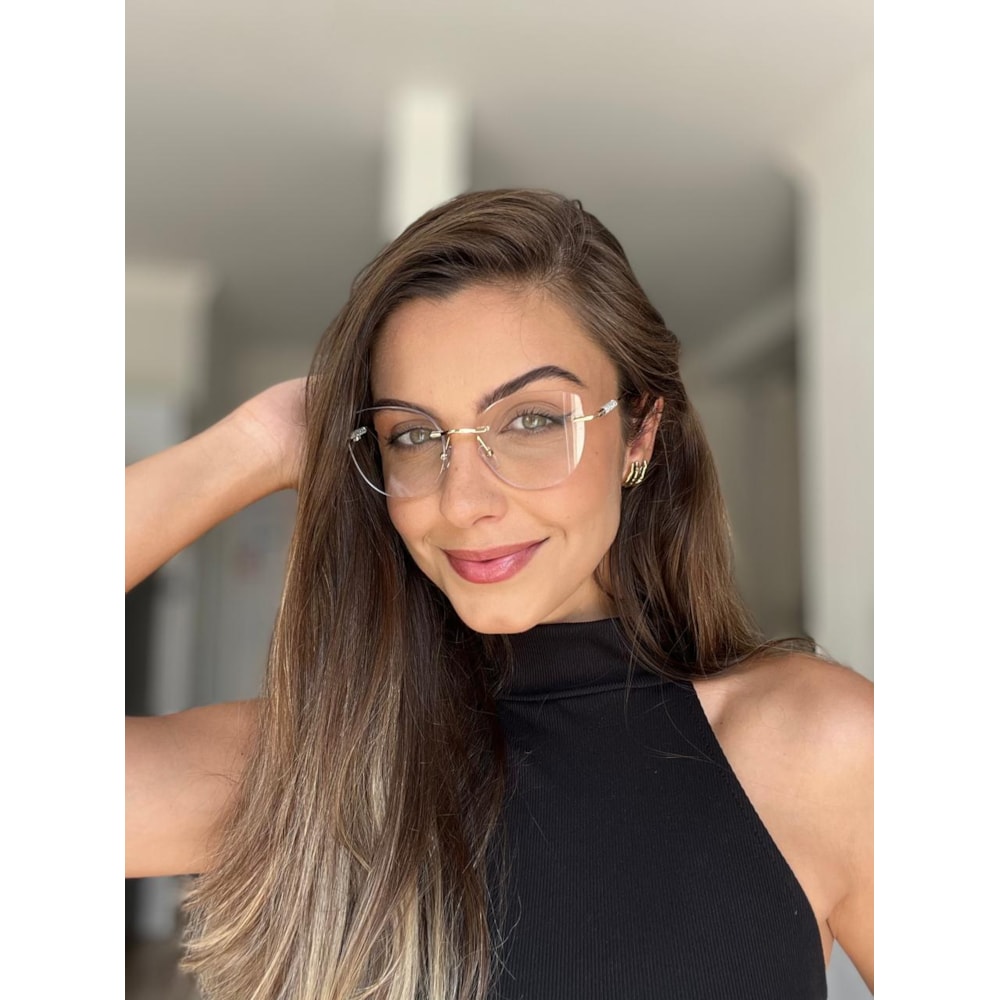 Armação de óculos de grau - Malévola 3 pontos cod 81075 - dourado ...