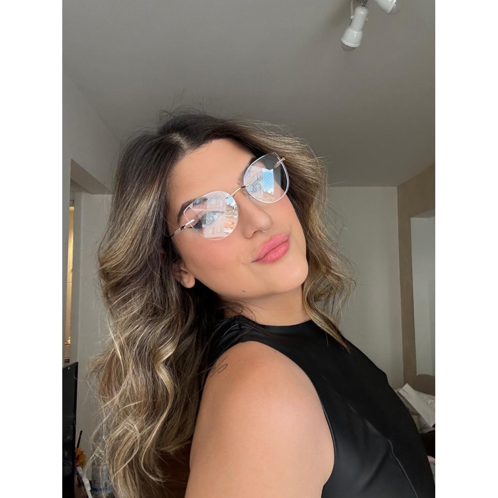 Armação de óculos de grau - Malévola 3 pontos cod 81075 - dourado ...