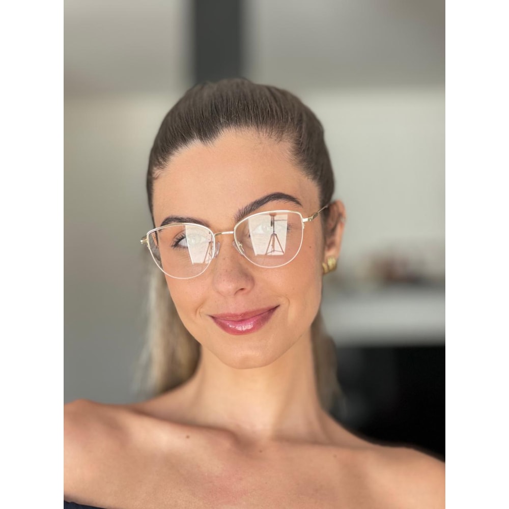 Armação de óculos de grau - Manueli 311 - dourado C3 - Óculos Menina Flor