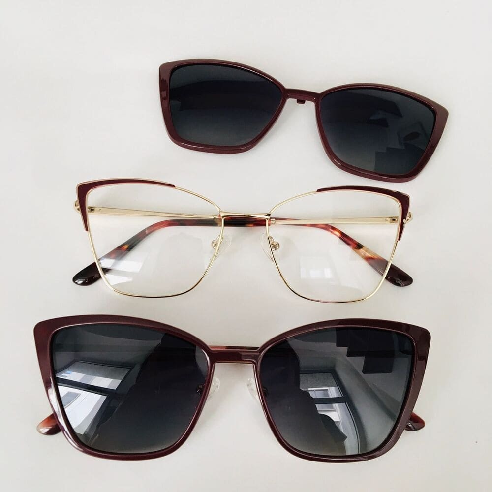 Armação de óculos de grau - Marina C0201 - bordo com dourado c2 ...