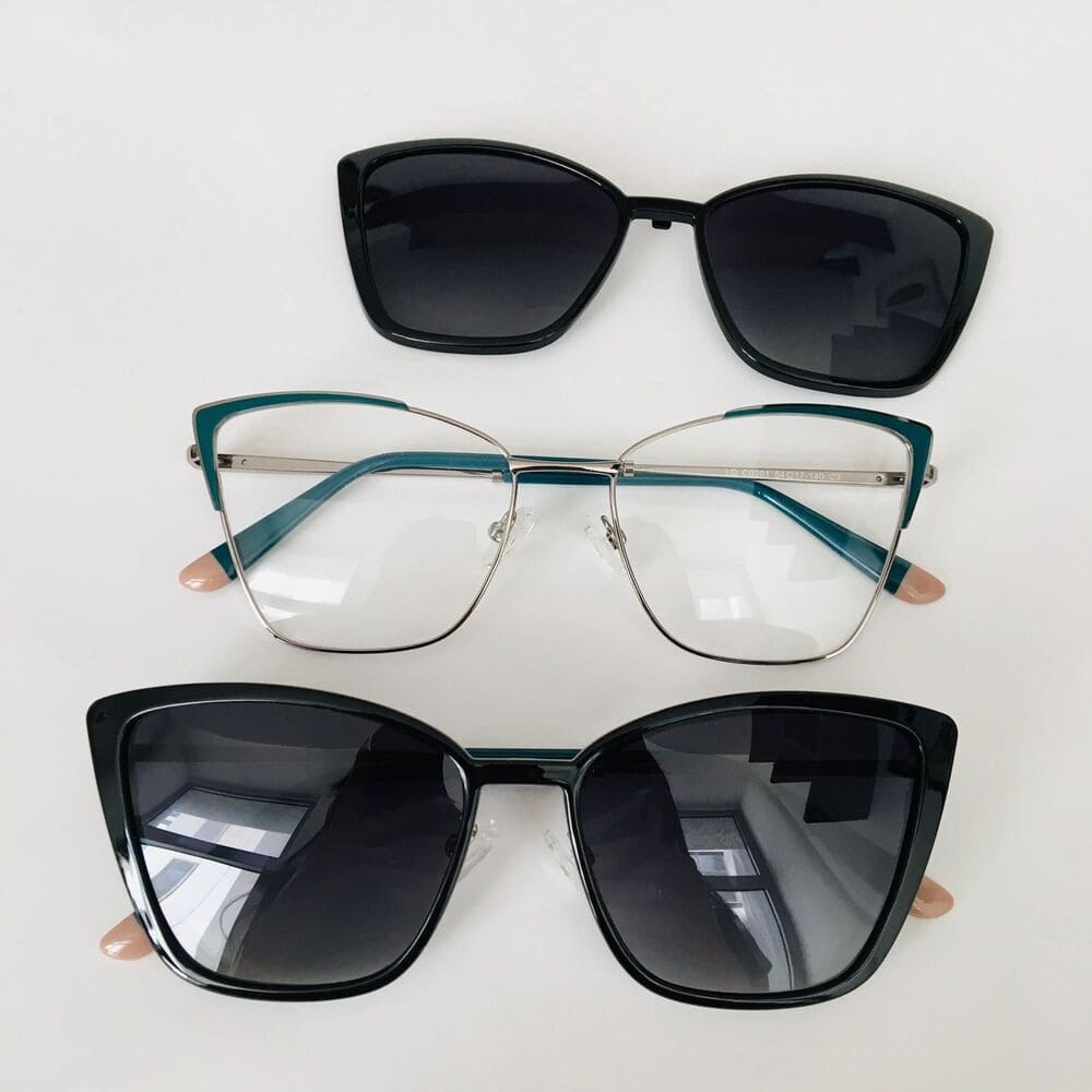 Armação de óculos de grau - Marina C0201 - verde com grafite C3 ...