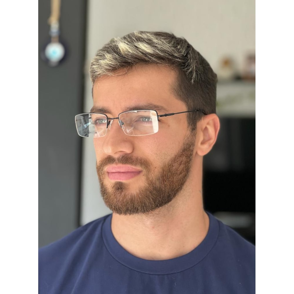 Armação de óculos de grau masculino - Luis 6588 titanium - Preto C2 ...