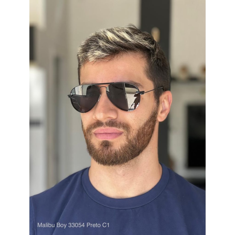 Armação de óculos de grau masculino - Malibu Boy 33054 - preto C1 ...