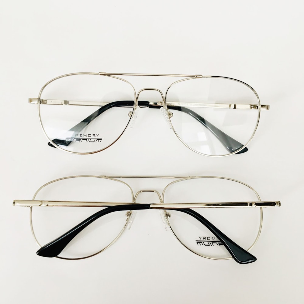 Armação de óculos de grau masculino - Mauro aviador 9014 - prata C3 ...
