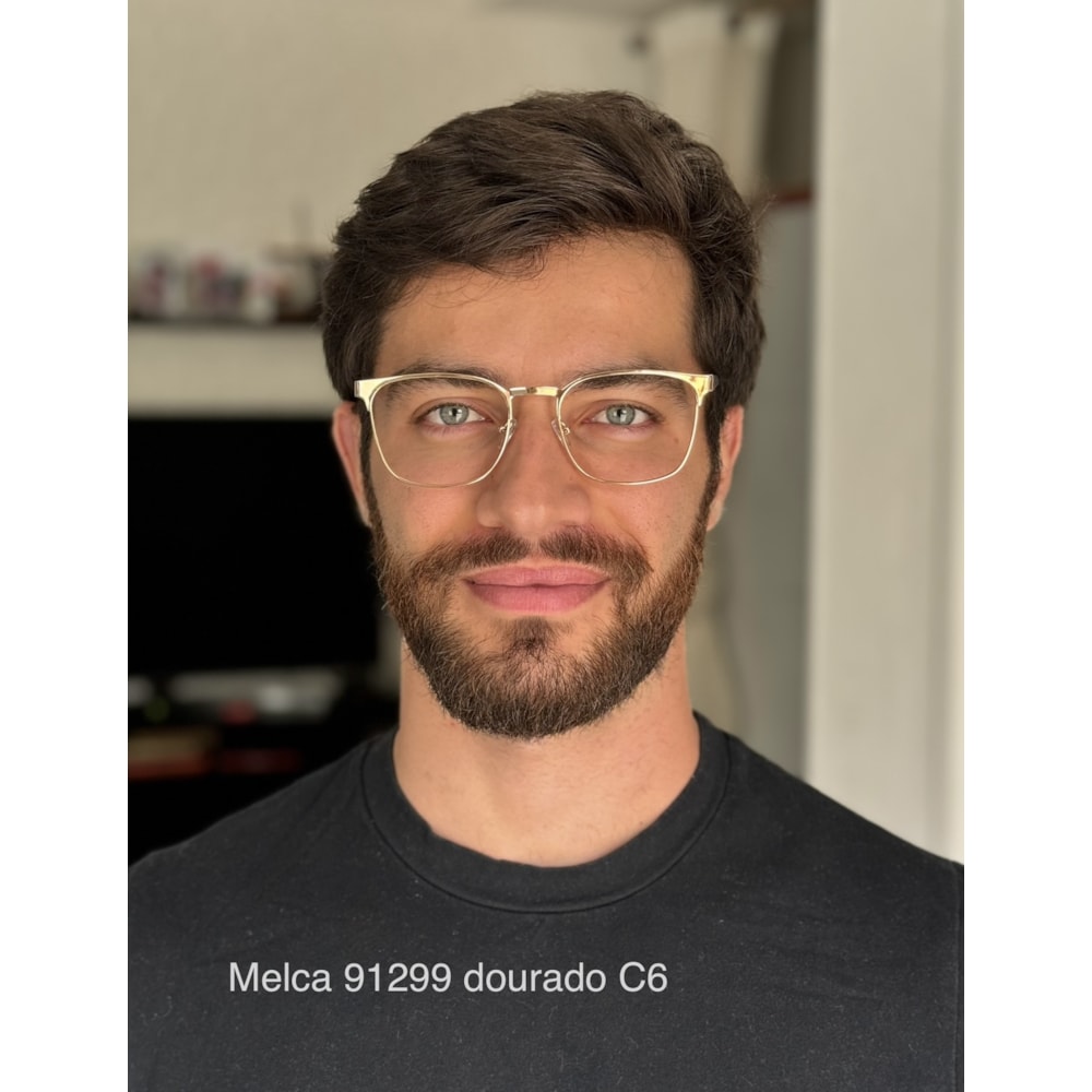 Armação de óculos de grau masculino - Melca 91299 - dourado C6 - Óculos ...