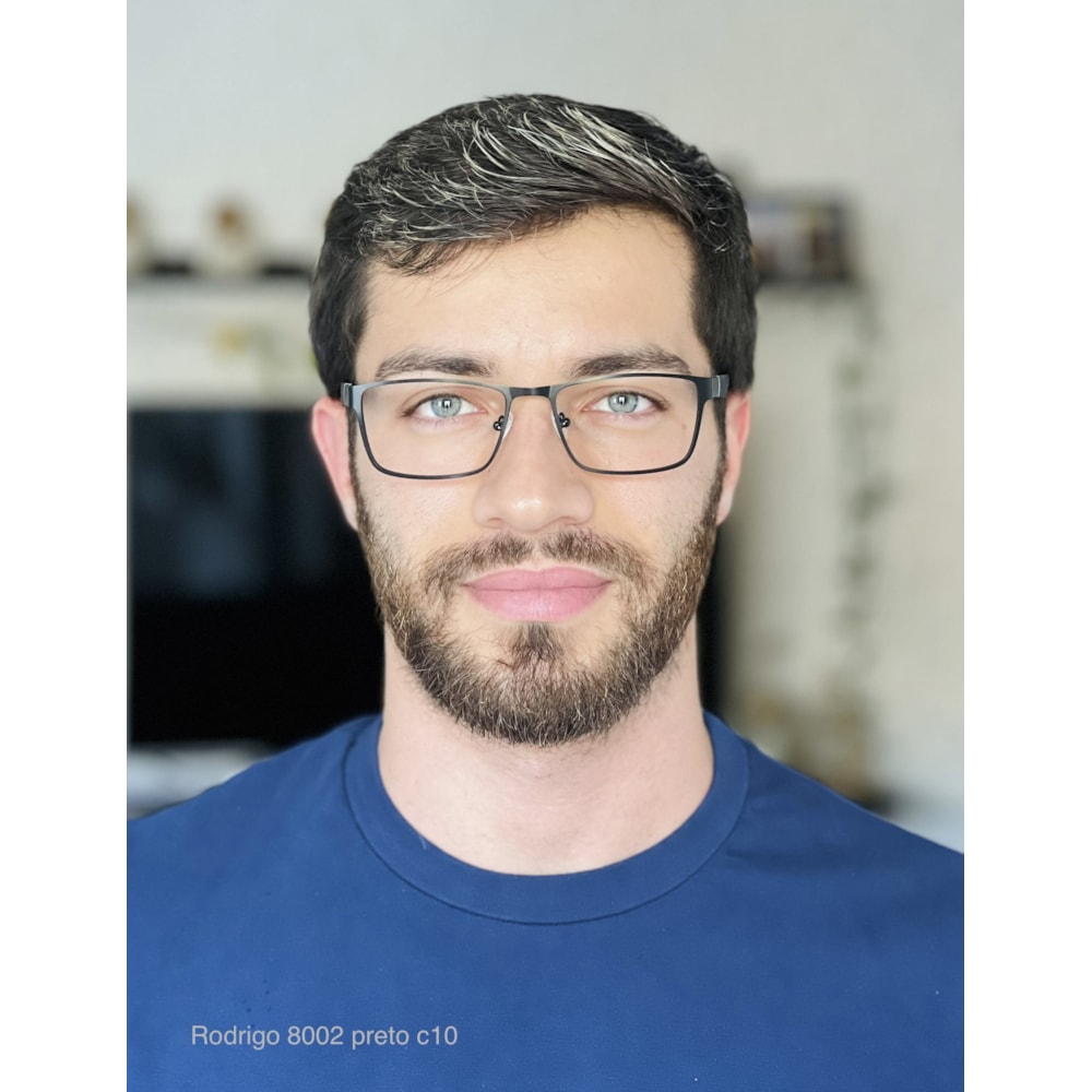 Armação de óculos de grau masculino - Rodrigo 8002 - preto C10 - Óculos ...