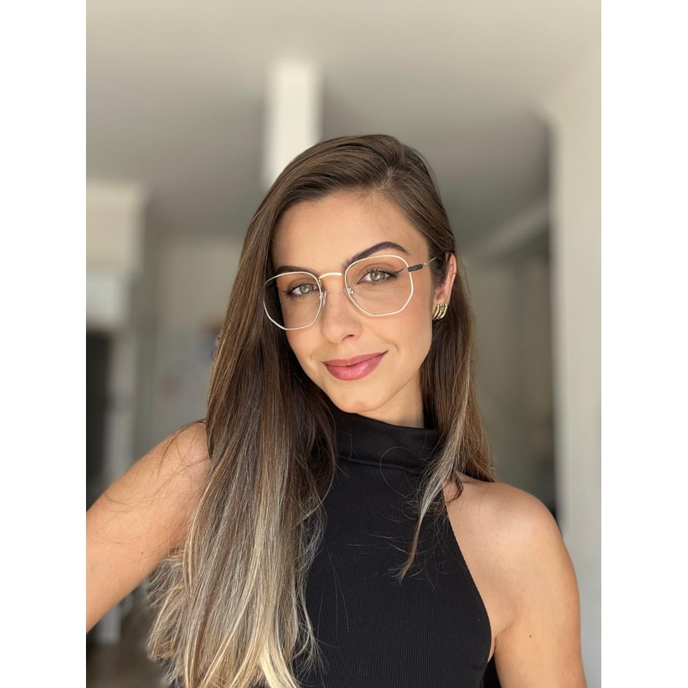 Armação de óculos de grau - Melanie 2.0 cod 3806 - dourado clip on ...