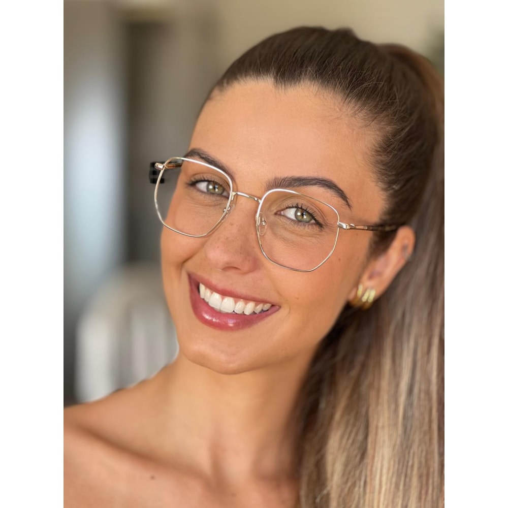 Armação de óculos de grau - Melanie Coral 5035 - dourado C5 - Óculos ...