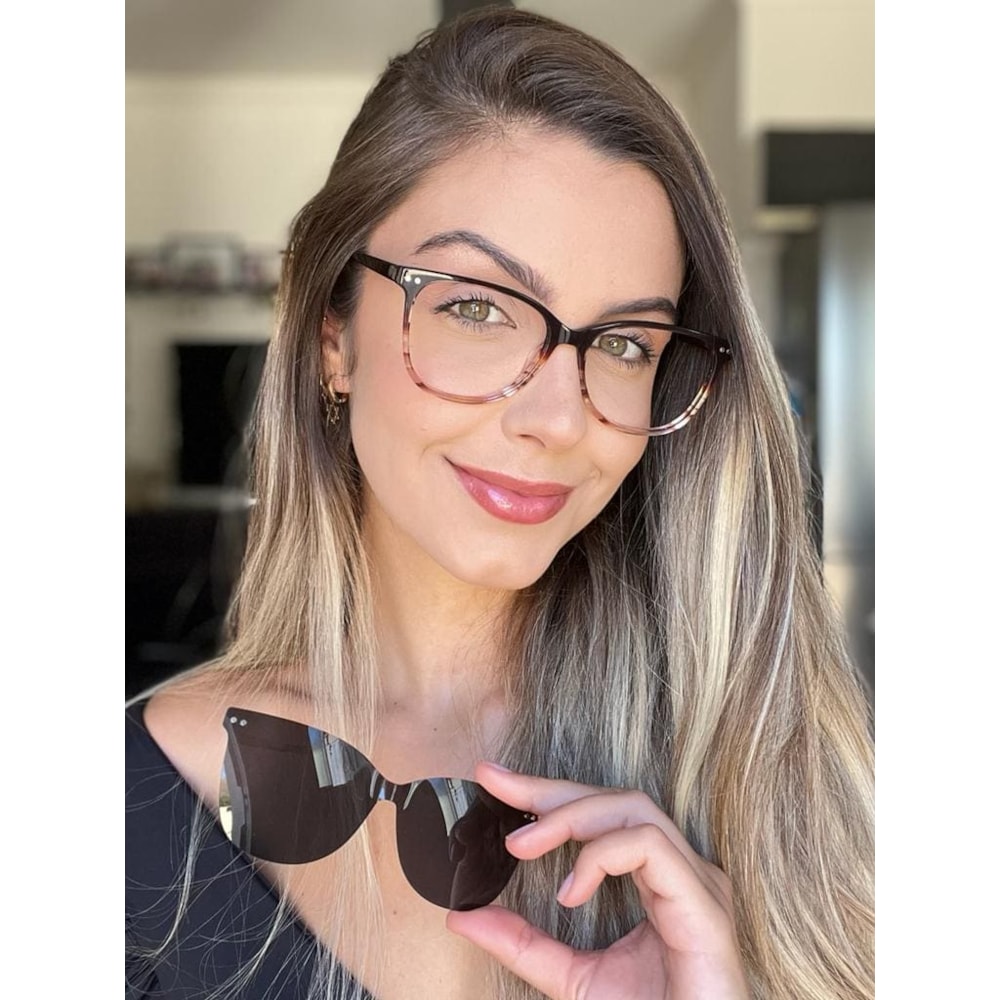 Armação de óculos de grau - Michele 0239 - marrom degradê C6 - Óculos ...