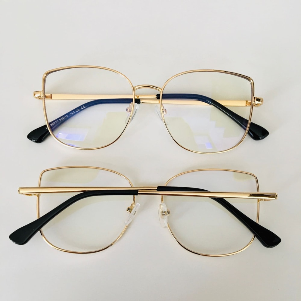 Armação de óculos de grau - Modelo 95816 - dourado - Óculos Menina Flor