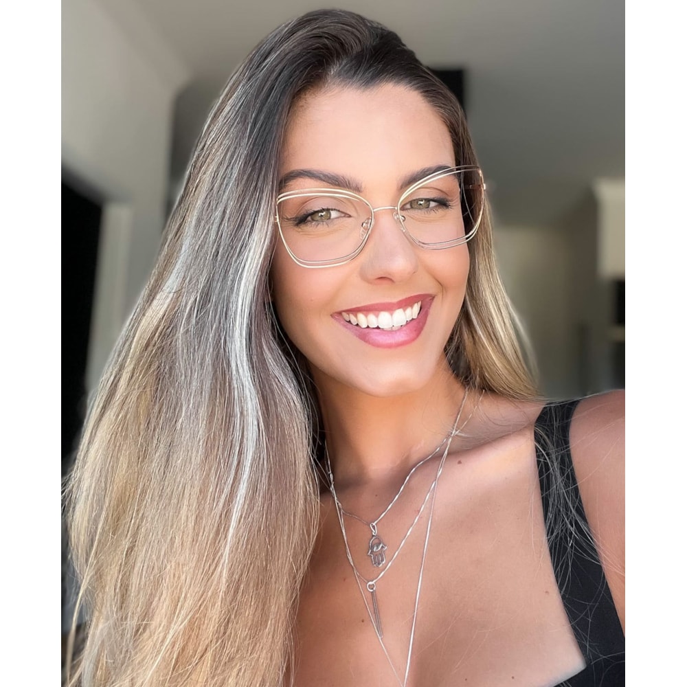 Armação de óculos de grau - Rebeca 6955 - Rose Gold C3 - Óculos Menina Flor