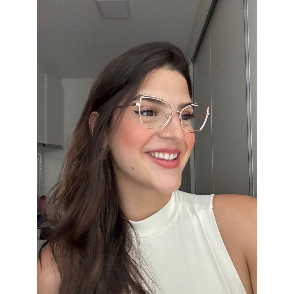 Armação de óculos de grau - Rebeca 6955 - Rose Gold C3 - Óculos Menina Flor