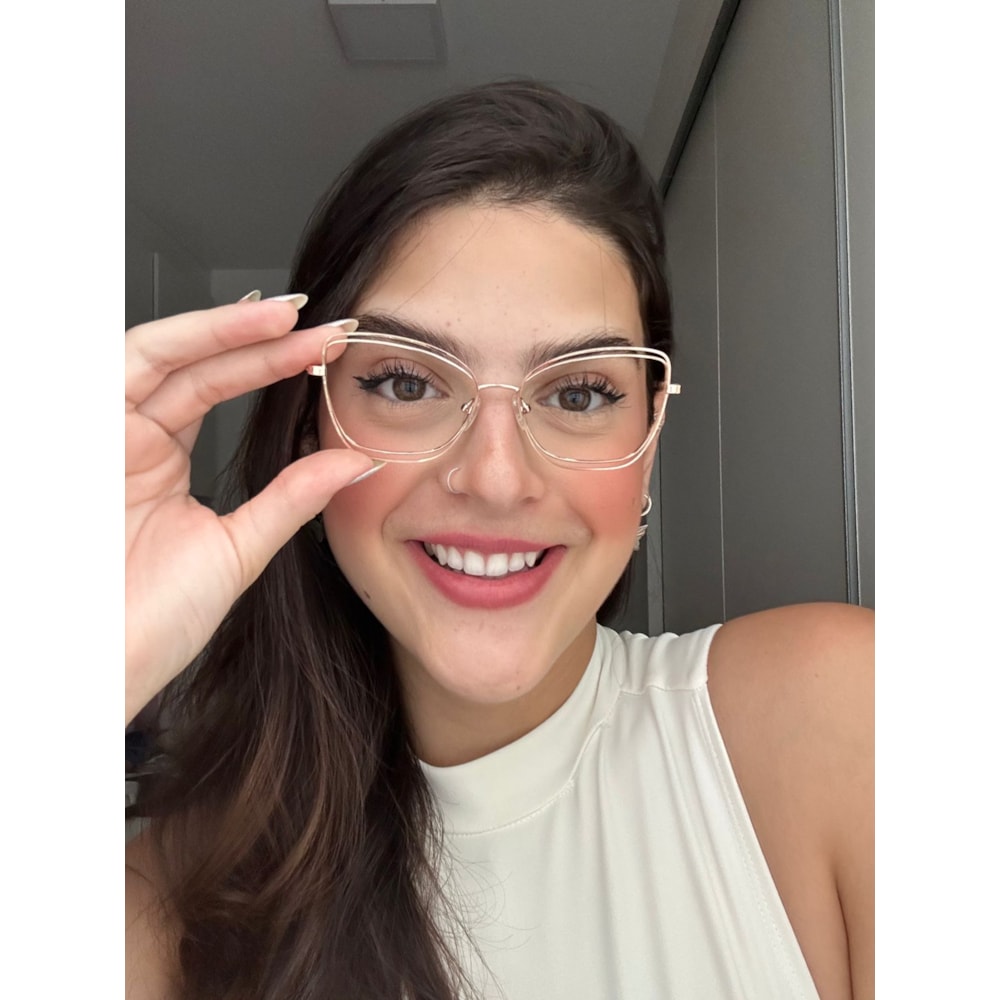 Armação de óculos de grau - Rebeca 6955 - Rose Gold C3 - Óculos Menina Flor