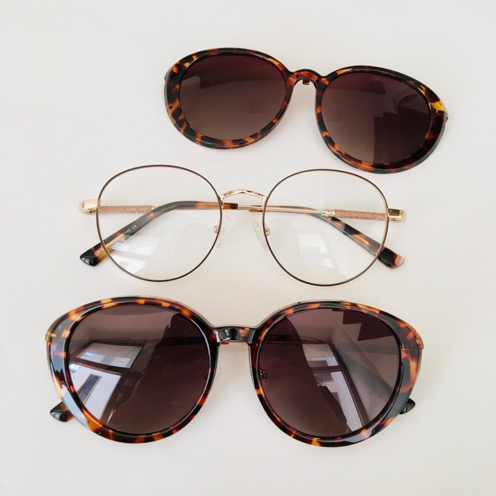 Armação de óculos de grau - Round shine 2 em 1 cod 0255 - marrom com ...