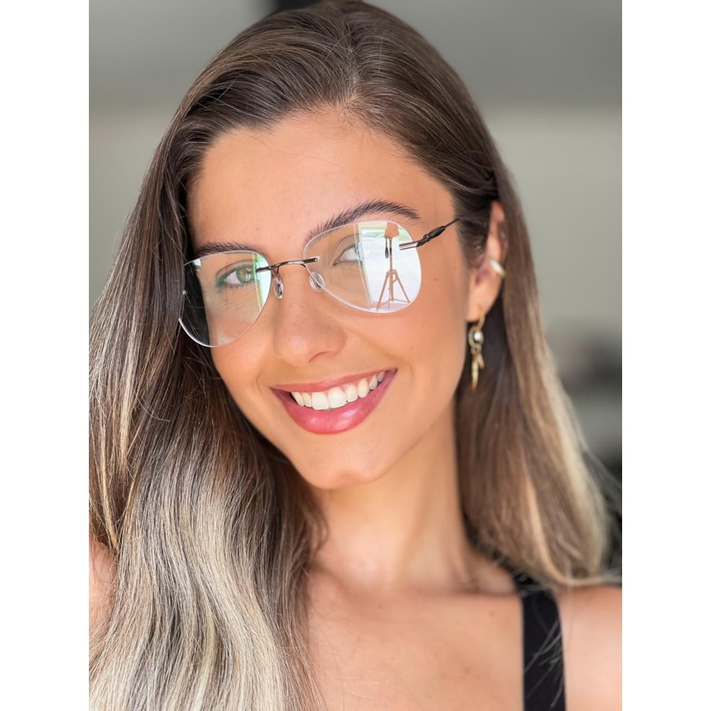 Armação de óculos de grau - Tais aviador 3 pontos cod 12509 - bronze c3 ...