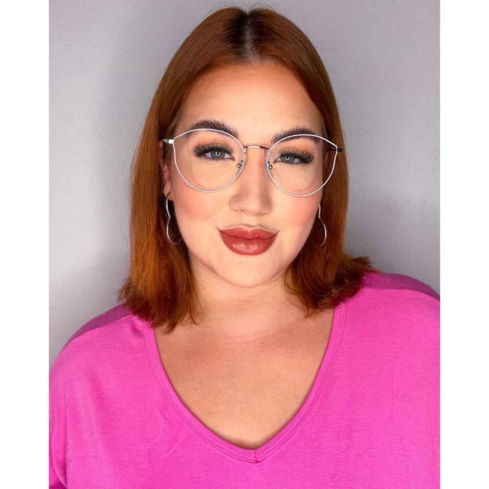 Armação de óculos de grau - Ursula 112 - Rose com prata C3 - Óculos ...