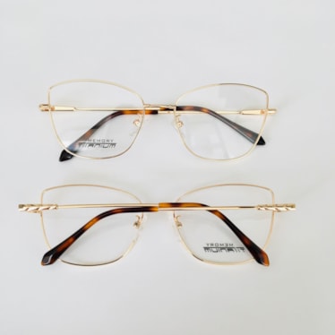 ARMAÇÃO PARA ÓCULOS DE GRAU - AMANDITA FECHADO 6933 TITANIUM - DOURADO ...