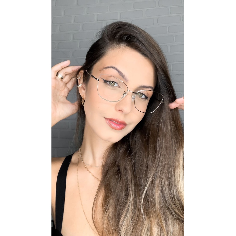 ARMAÇÃO PARA ÓCULOS DE GRAU - AMANDITA FECHADO 6933 TITANIUM - PRATA C3 ...