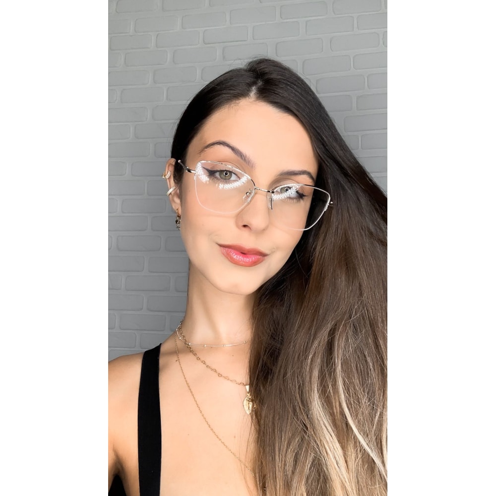 ARMAÇÃO PARA ÓCULOS DE GRAU - AMANDITA NYLON 6932 TITANIUM - PRATA C3 ...